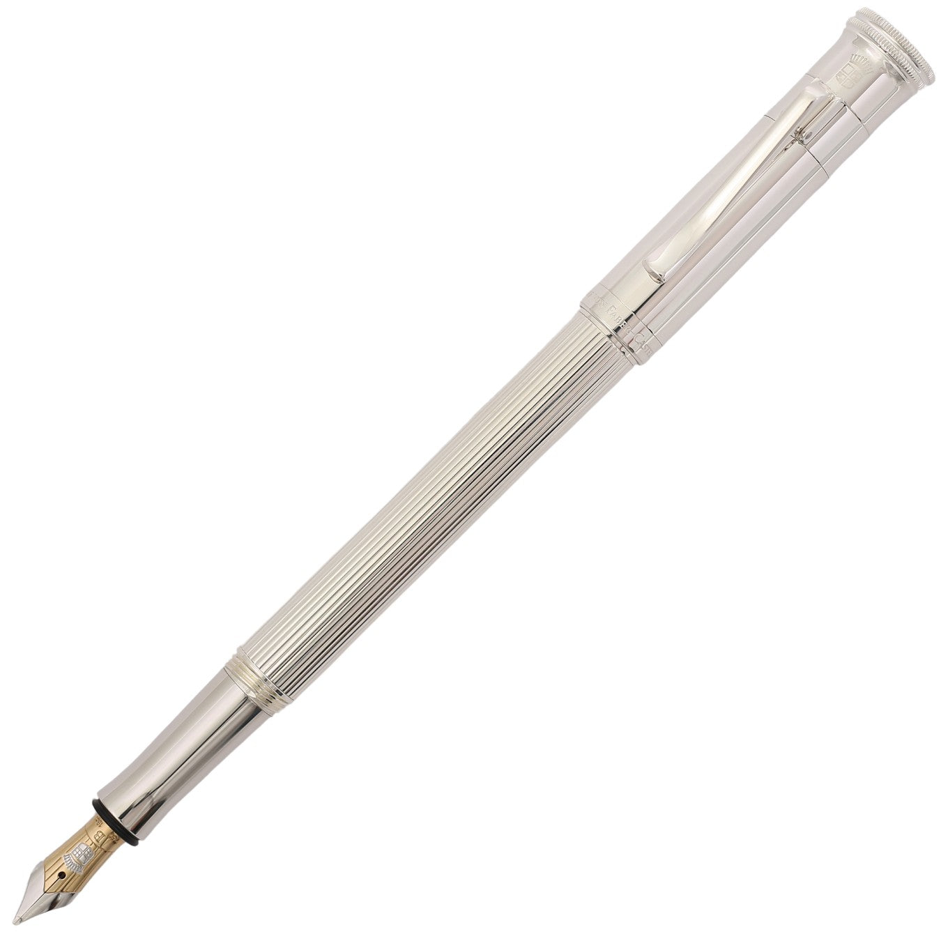 Graf von Faber-Castell Classic Sterling Silver Fountain Pen 18K gold n ...