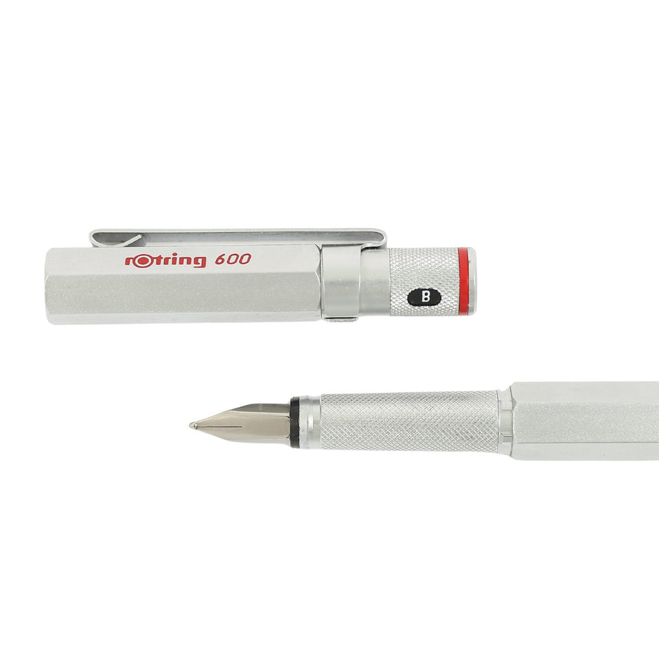 Rotring 600 Silver Fountain Pen B-nib - 1990's – missing-pen.com